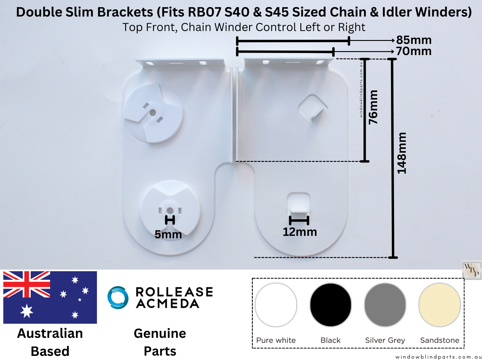 Genuine Acmeda Double Bracket Set Slim Design - Top Front RB07/08 ...