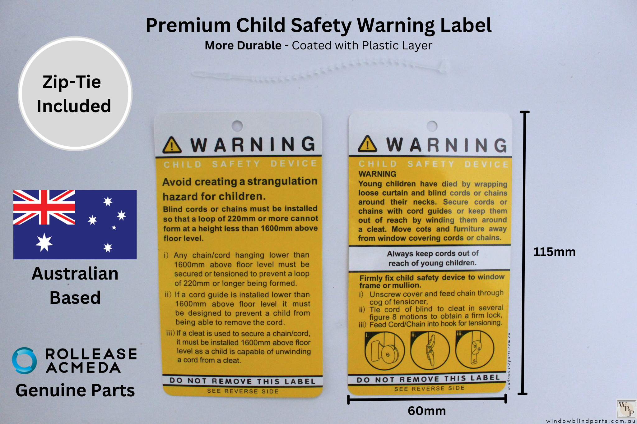 Acmeda Premium Child Safety Warning Label For Roller Blinds Curtains ...