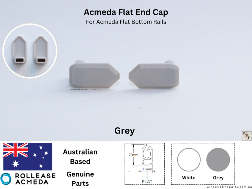 Roller Blind Acmeda Flat Bottom Rail End Caps – windowblindparts.com.au